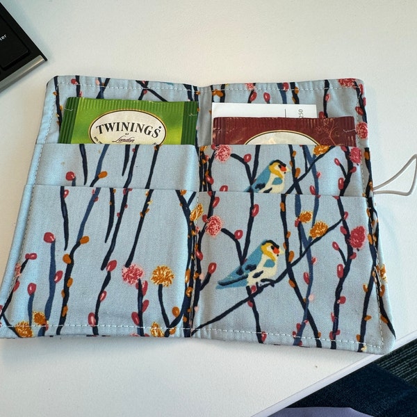 Tea Wallet, Tea Bag Holder, Pink Tea Bag Wallet, Teabag Wallet, Teabag ...