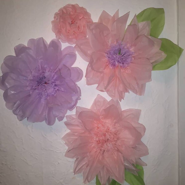 Spring Paper Flower Wall Sunflowers Daisy' Tissue Paper Flowers Wedding ...
