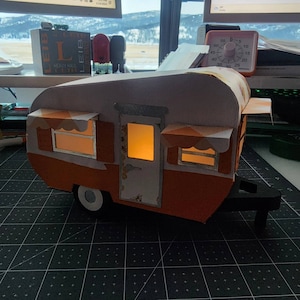 Vintage Camper SVG. Camping Trailer Papercraft. Camper SVG 3D . 3D ...