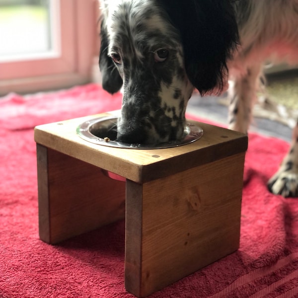 Handmade Tall Wooden Raised Pet Dog Bowl Stand Table Bespoke - Etsy UK