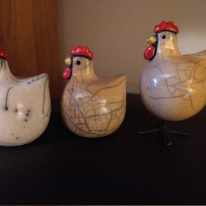 Handmade Ceramic Raku Chickens - Etsy