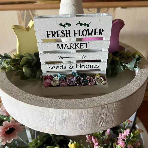 Mini Flower Box for Tiered Tray, Flower Market Tiered Tray, Spring ...
