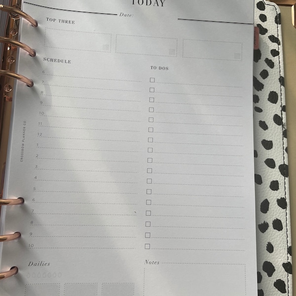 PRINTED Day on One Page Hourly Planner, DO1P, A5 Planner Inserts, Daily ...