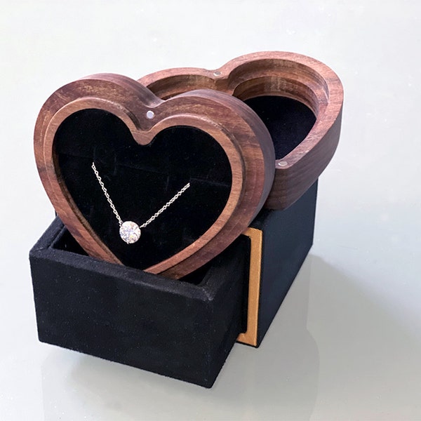 Heart Shaped Wood Trinket Boxes: Exotic Woods, Velvet Lined With ...