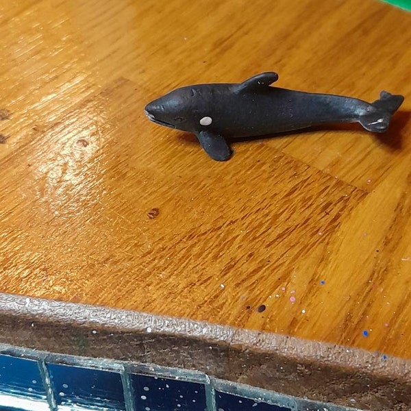 MINIATURE ORCA Killer Whale Sea Animal Figure Dollhouse Fairy Gardens ...