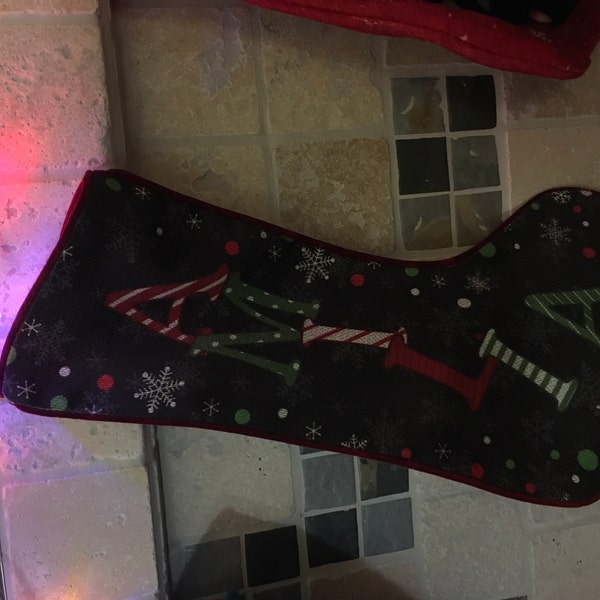 Personalized Christmas Stocking - Festive Name Stocking - 2 Color ...