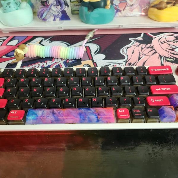 Dark Marble Keycap - Custom Resin Artisan (black & White Swirl) | OEM ...