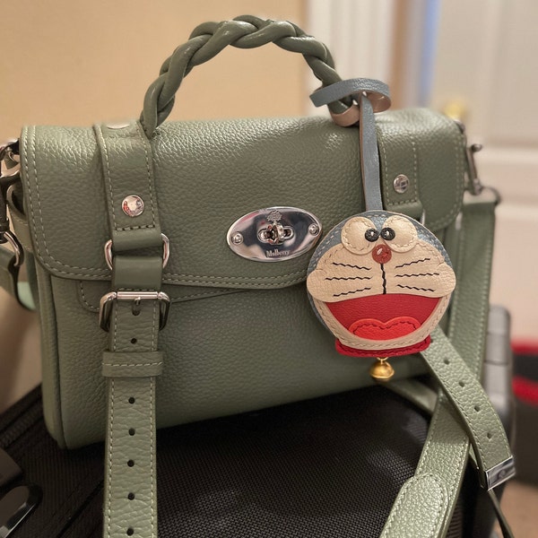 Leather Doraemon Bag Charm, Handmade Doraemon Charm, Cute Doraemon ...