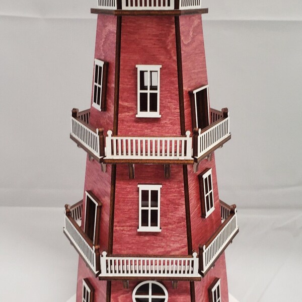 Lighthouse Tree Topper W/led Beacon Light - Natural Wood Finish ...