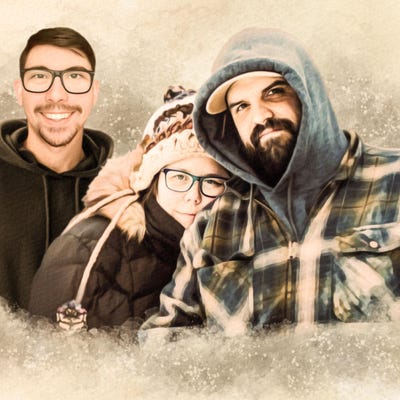 Custom Memorial Portrait Pictures With Deceased Loved One Incorporating ...