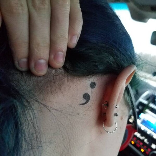 15 Large Semicolon Temporary Tattoo Fake Tattoos / Set of 15 - Etsy