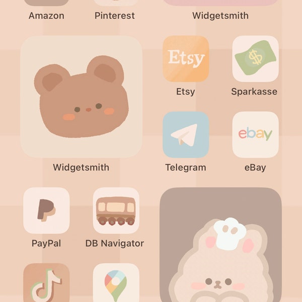 Cute Neutral Hand Drawn Ios & Android App Icons | Home Screen Set ...