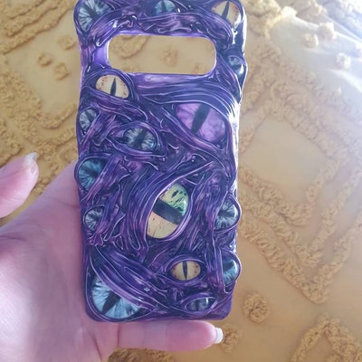Handmade iPhone Case Glow in the Dark Purple Venom Cat Eyes Handmade ...