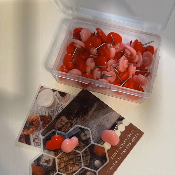 Cute Resin Push Pins – 50pcs Heart Star Thumb Tacks for Corkboard ...