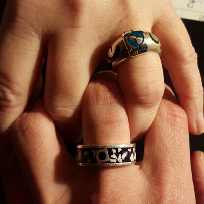 KEITH HARING RING. Silver Art. - Etsy