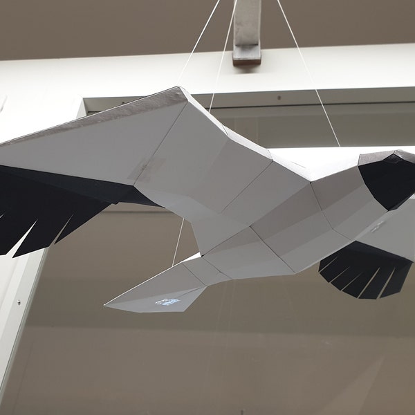 Papercraft Gull 3D Sculpture, DIY Paper Craft Template, Seagull Origami ...
