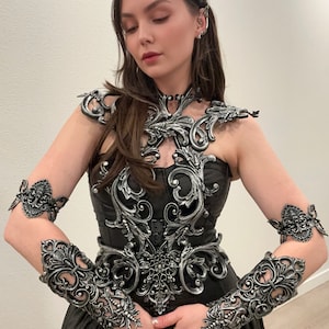 Silver Filigree Metallic Rubber Belt Steampunk Gothic Fairy Elf Baroque ...