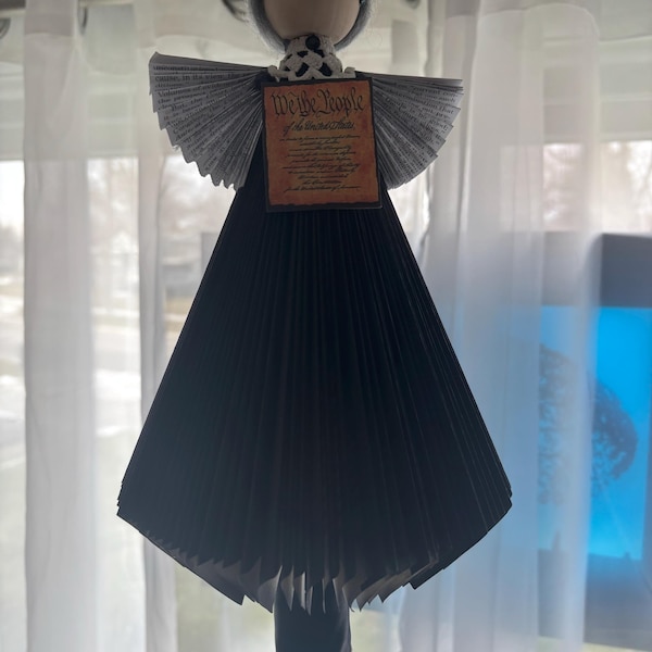 RBG Angel Tree Topper, RBG Doll, Memorial, Supreme Court, Book Angel ...