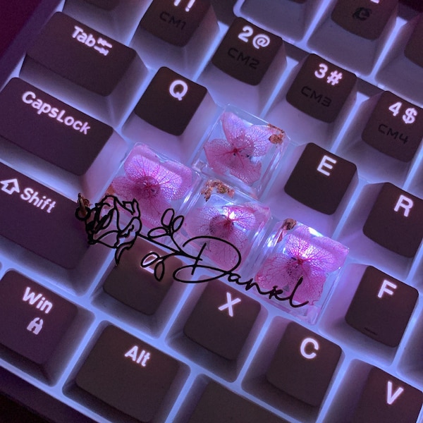 Pink Keycaps Set, Resin Keycap, Cute Keycaps, Spacebar Keycap, Artisan ...
