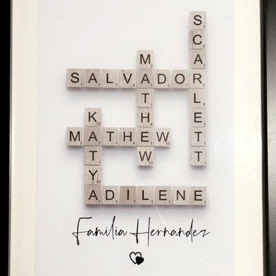 Personalised Scrabble Print, Custom Letter Tile Prints, Family Name Art ...