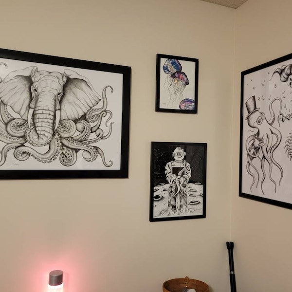 Hummingbirds - Tulip - Abstract Art - Unframed - Etsy