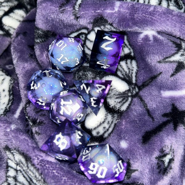 Gothic Dark Starry Sky Liquid Core Dice Set for Magic Game, Gorgeous ...
