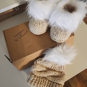 Gray Booties, Baby Winter Boots, Faux Fur Baby Booties, Newborn Booties ...