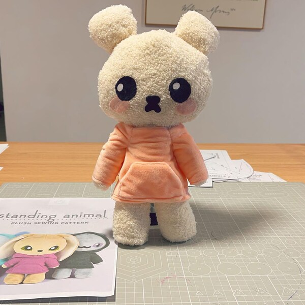 Standing Animal Plush Sewing Pattern .pdf Tutorial Cat Kitty Rabbit ...