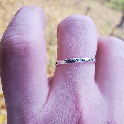 Sunrise Sunset Ring, Stamped Stacking Ring, Sterling Silver, Celestial ...