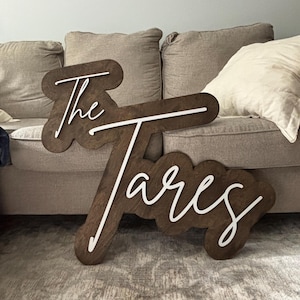 Large Last Name Sign, Cut Out Last Name Sign, Wedding Name Sign, Double ...