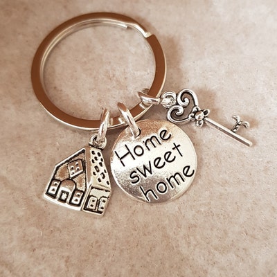 New Home Keyring Home Sweet Home Keychain Personalised New - Etsy UK