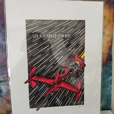 Turnip Scarecrow Handmade Mini-print Linocut Anime Art - Etsy