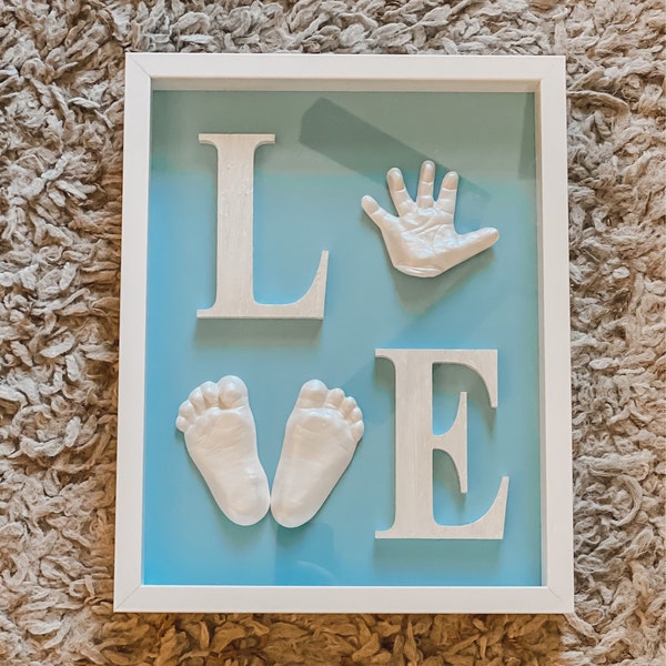 DIY Hand and Feet Casting Kit for Baby, LOVE Frame Nursery Decor ...