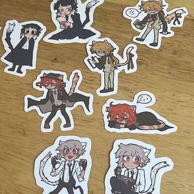 Bungou Stray Catboy Vinyl Stickers - Etsy