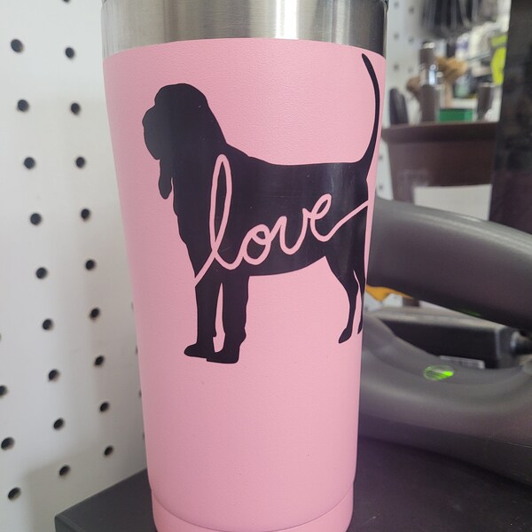 English Foxhound Dog Breed Silhouette Cursive Love Canine Pet Digital ...