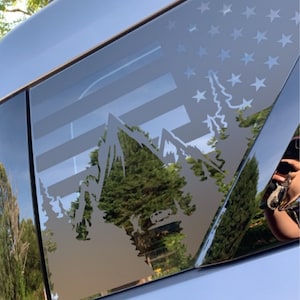 American Flag Mountain Scene Rear Side Window Decals for 2021 Ford ...