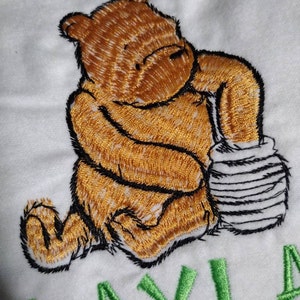 Classic Pooh Embroidery Design, Classic Pooh Bear With Honey Pot ...
