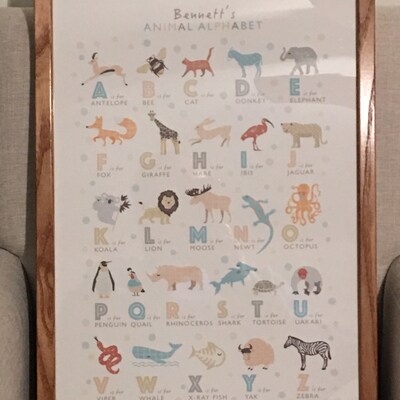 Animal Alphabet Poster, Baby Gift, Nursery Decor, Alphabet Wall Art ...