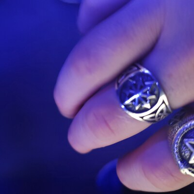 Masonic Ring Sterling Silver 925 MASTER MASON Masonic Compass Sacred ...