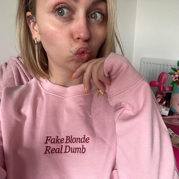 Custom Text/ Slogan Embroidered Sweatshirt | Personalised Crew Neck for ...