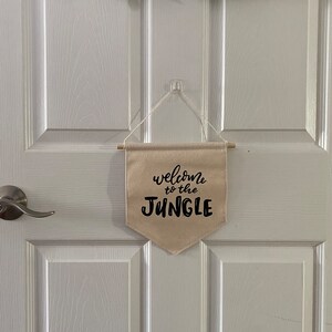 Welcome to the Jungle Canvas Banner | Neutral Safari Nursery Decor ...