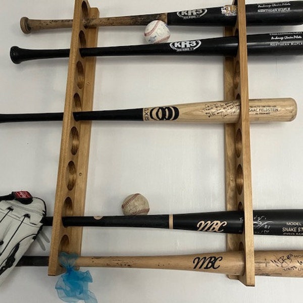Baseball Bat Display Holder Rack – Wall Mount Hanger – Holds 1 Full ...