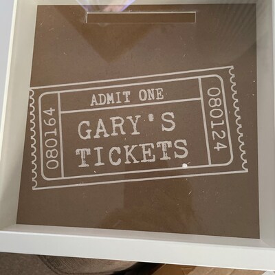 Personalised Ticket Collection Box Cinema Gig Ticket's Memory Box Date ...