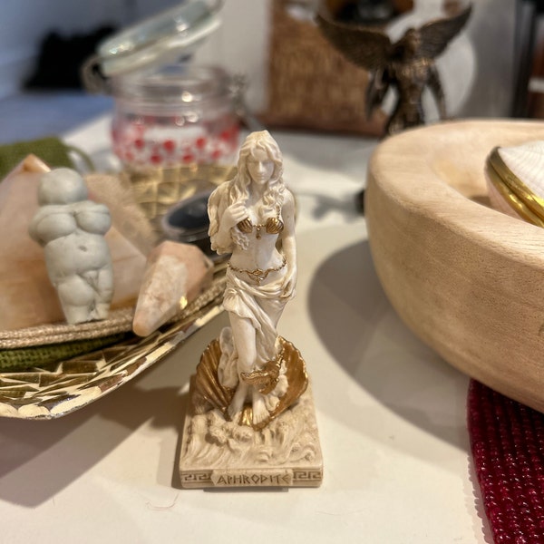 Vintage Aphrodite Mini Statue - Small Hand-painted Ancient Greek ...