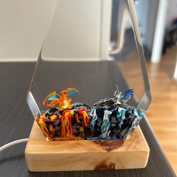 Pokemon Resin Lamp, Charmander Epoxy Lamp, Charizard Pokemon Lamp ...