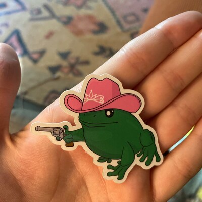 Cowboy Frog Sticker Vinyl Sticker Weatherproof and Scratch Resistant - Etsy