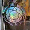 Awaken to Love/ Lotus Seed of Life Sticker Prismatic Rainbow Silver or ...