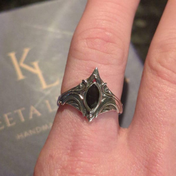 Genuine Black Onyx Ring* Handmade Gothic Black Onyx Ring* Unique Gift ...