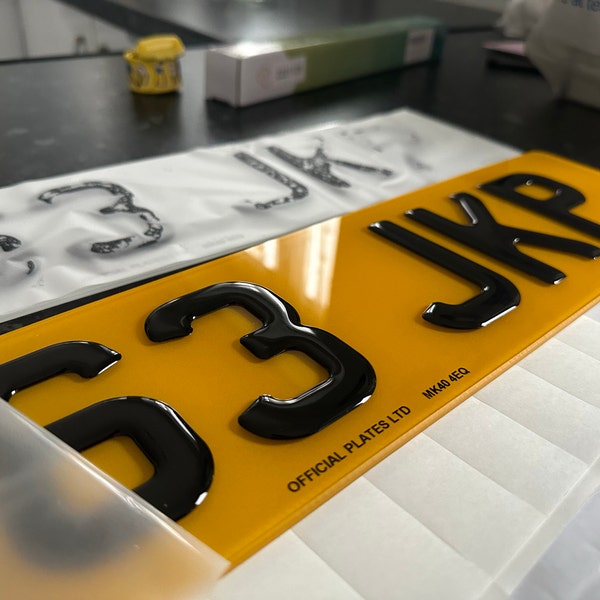 4D Number Plates Front and Rear - 3mm I 6mm I Black Border I Car I Van ...