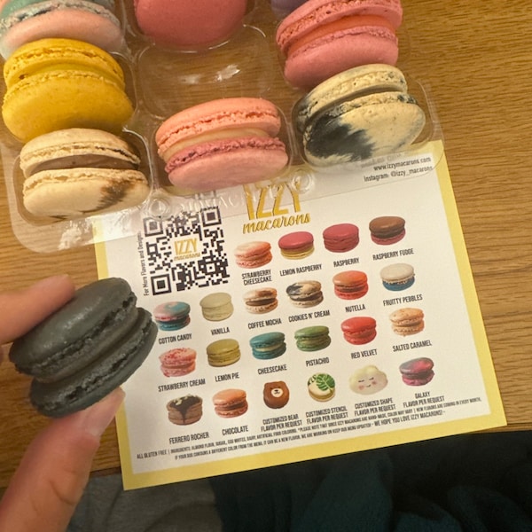 French Macarons - 12 Macarons Box Cookies - ICE PACK -assorted/choose ...